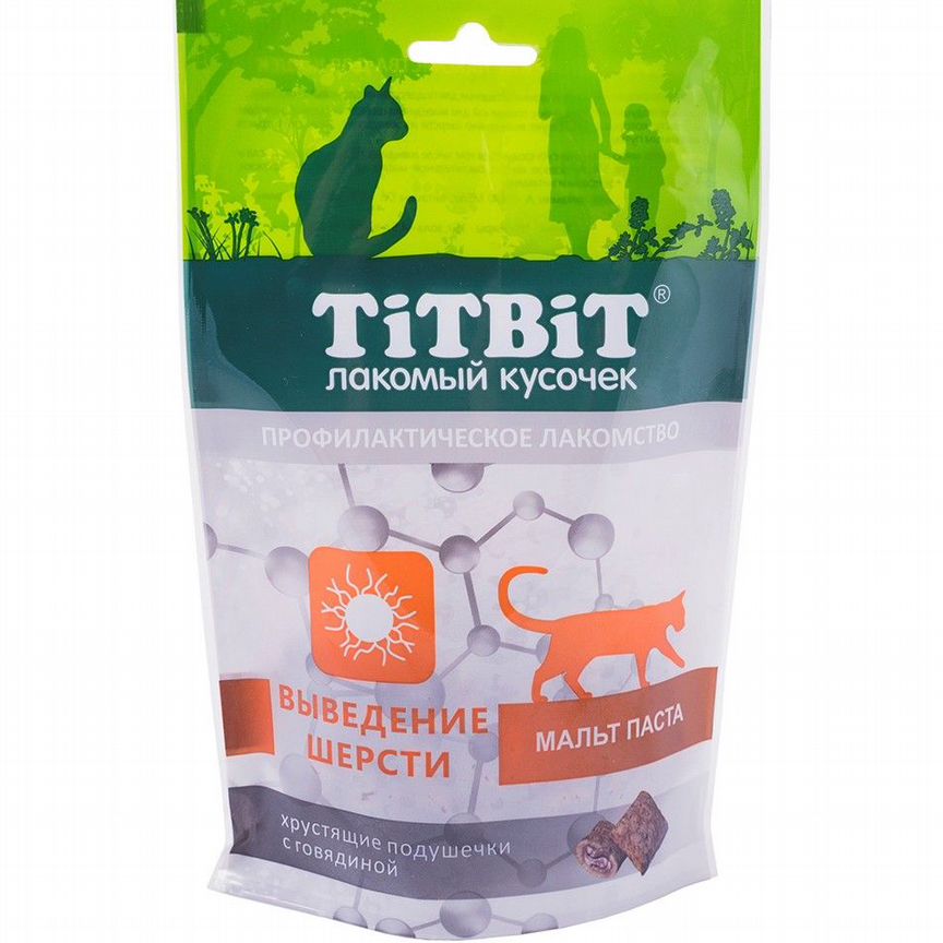 Лакомство для кошек titbit Хрустящие подушечки с г