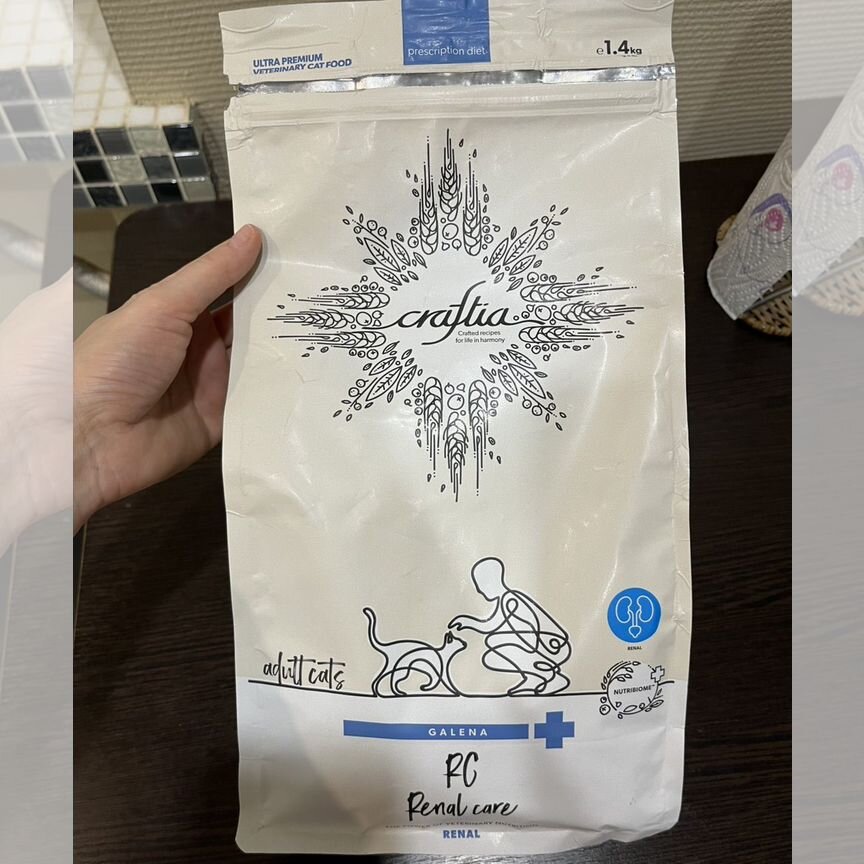 Кошачий корм сухой craftia renal care