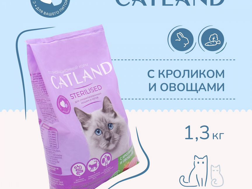 Сухой корм для стерилизованных кошек Catland 1,3кг