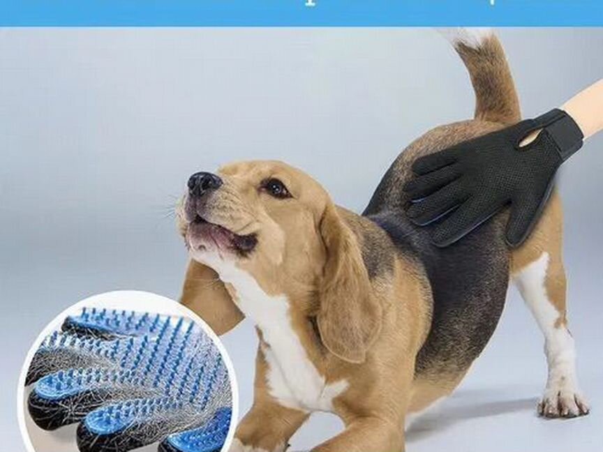 Перчатка для вычесывания шерсти и массаж (1шт)