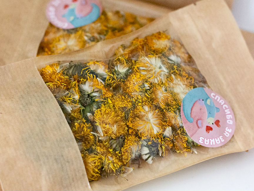 Одуванчик, сушеные цветы (июнь 2023), 10 гр