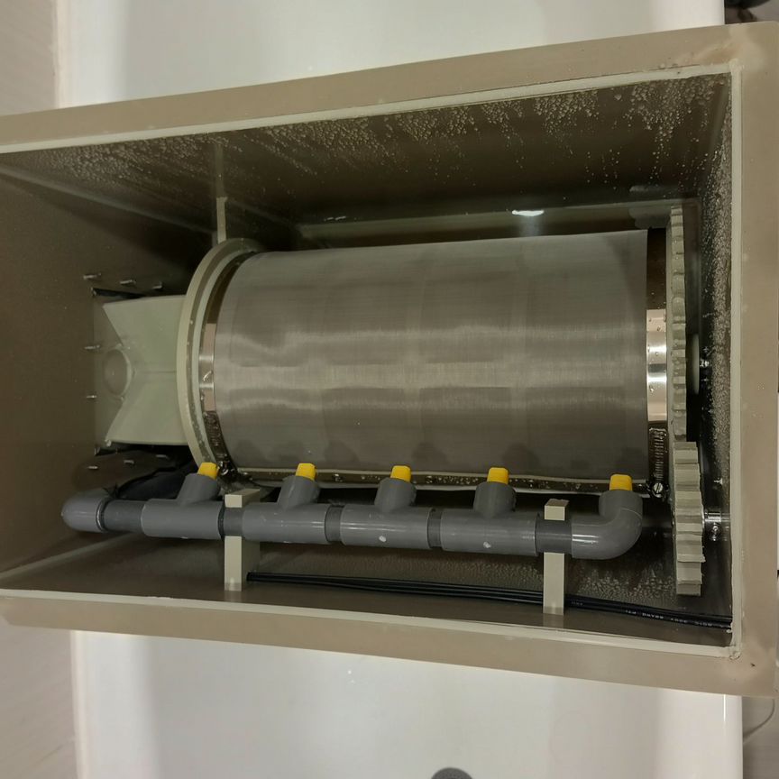 Барабанный фильтр для пруда. Механический фильтр