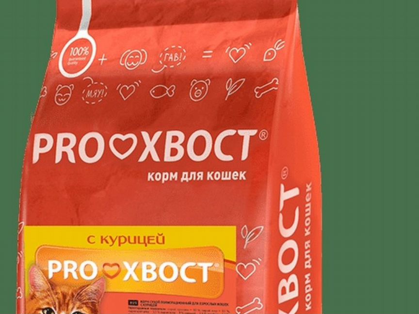 Сухой корм для кошек Прохвост курица 10кг