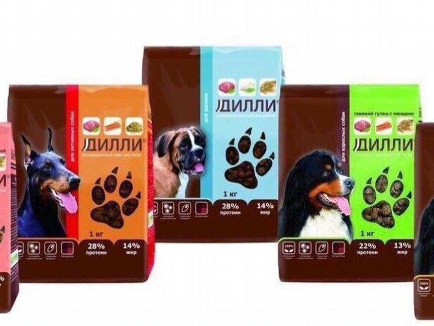 Корм дилли, в наличии большие мешки 14 кг (возможн