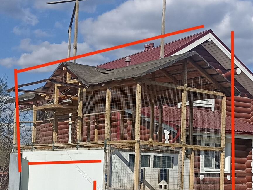 Голубятня. Часть для выгула деревянная