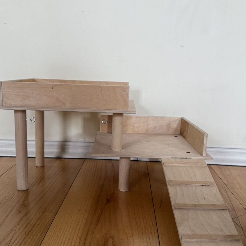 Деревянная двухуровневая терраса для грызунов