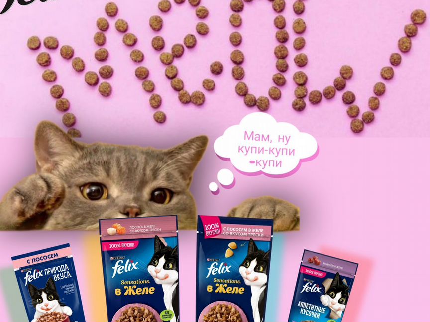 Влажный корм для кошек Felix