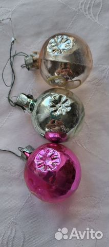 Елочные игрушки СССР. Шары маленькие с цветком купить в Чебоксарах ...