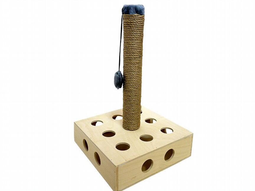 80031 игрушка-когтеточка дк из дерева квадрат со с