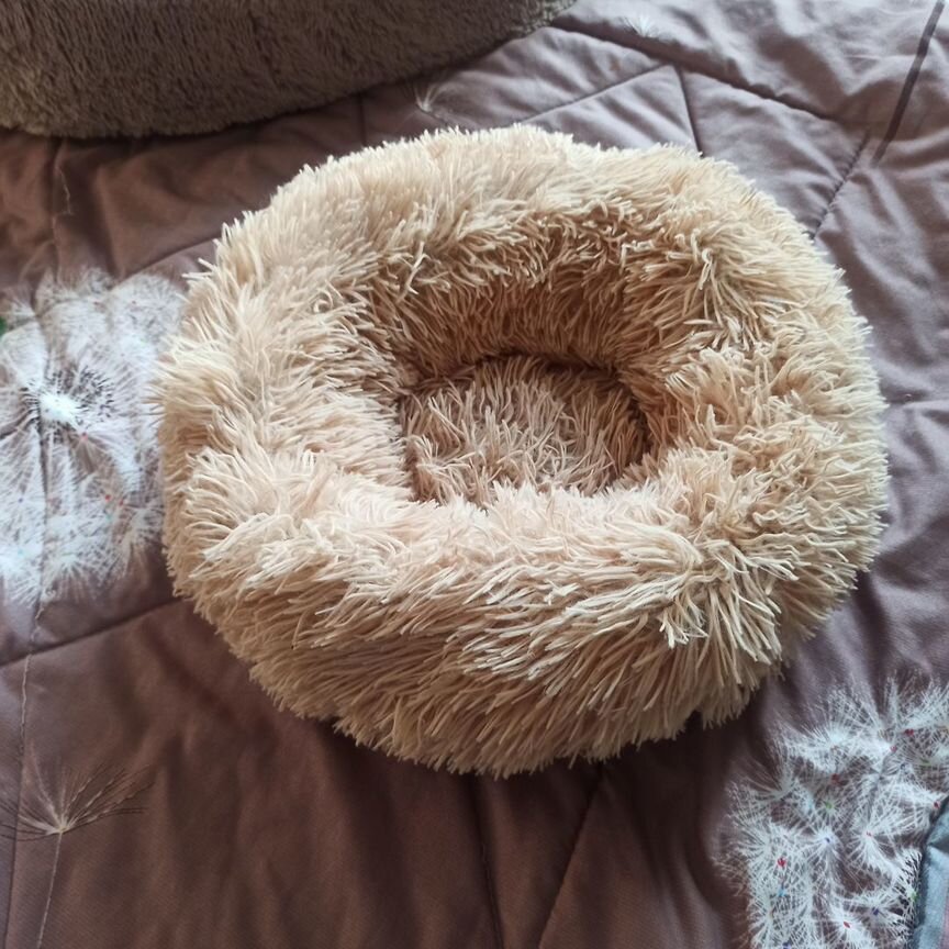 Лежак круглый 40 см бежевый