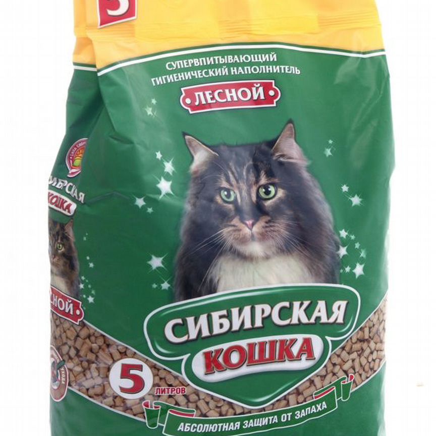 Сибирская кошка древесный наполнитель "Лесной"