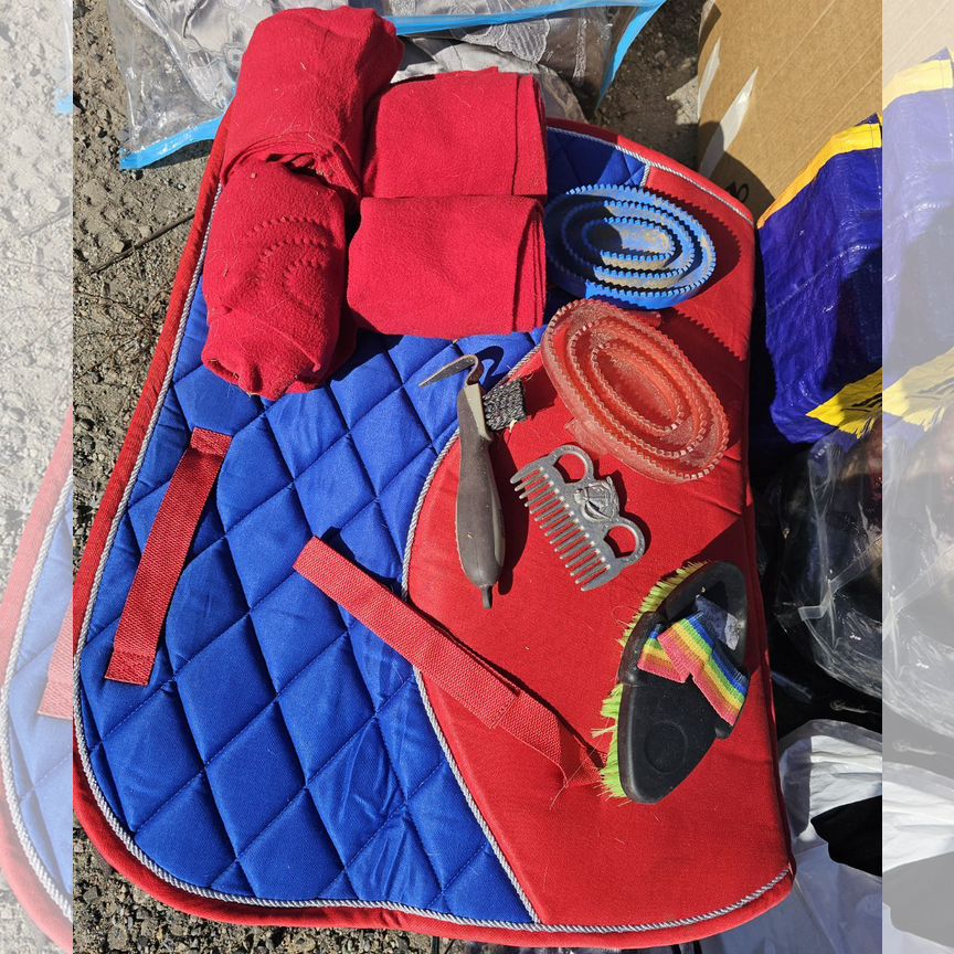 Вальтрап, меховушка, уздечка, бинты и скребки