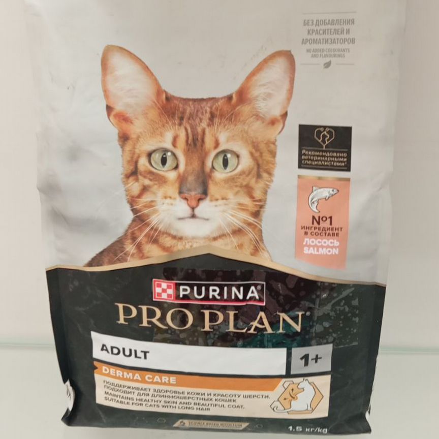 Корм для кошек Pro plan, лосось, 1.5 кг
