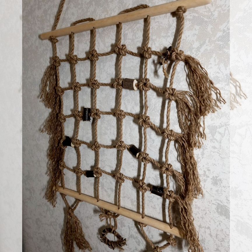 Игрушка для попугаев сетка из джута