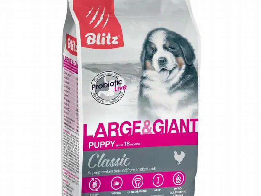 Корм для щенков blitz