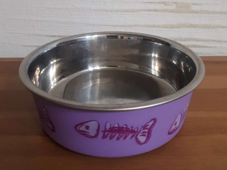 Миска металлическая на резинке
