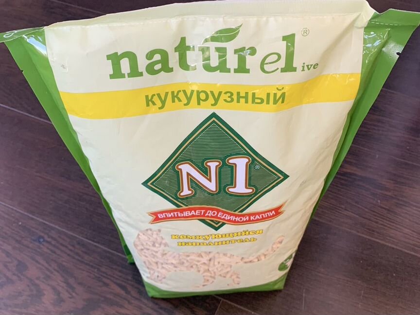 Комкующийся наполнитель N1 Naturel Кукурузный, 4.5