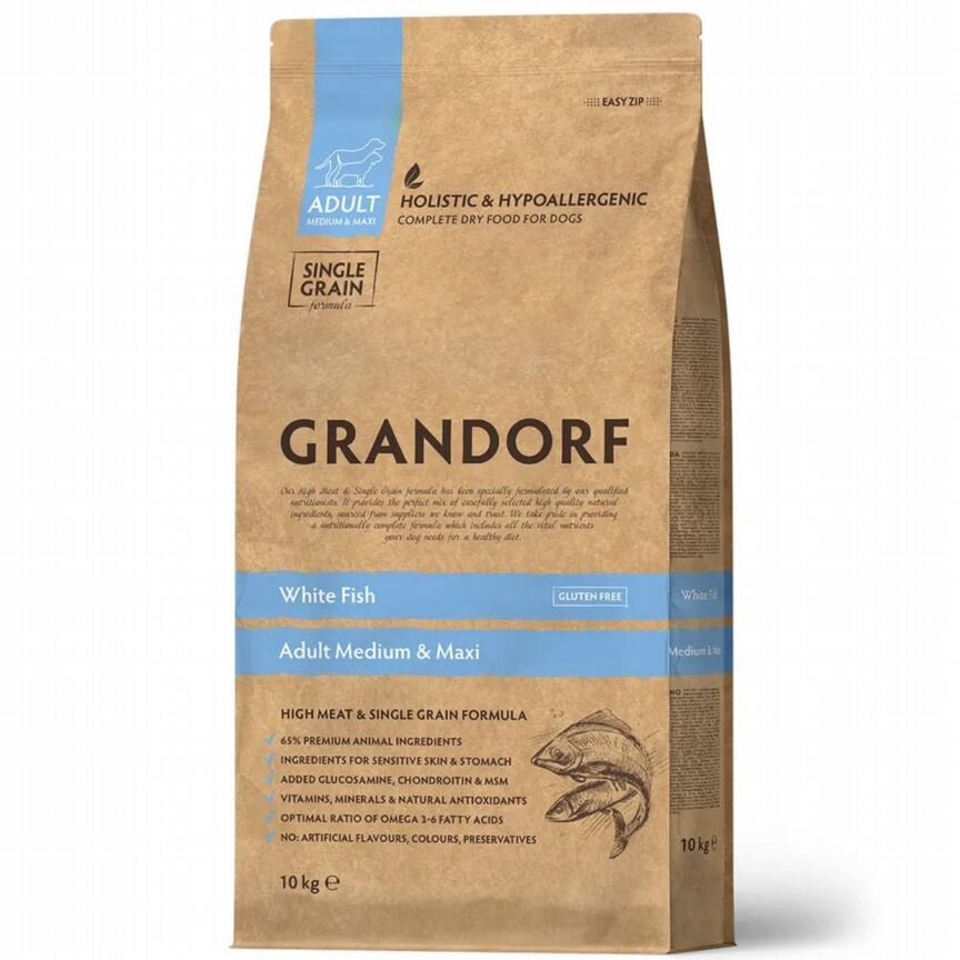 Корм Grandorf для собак White Fish 10кг
