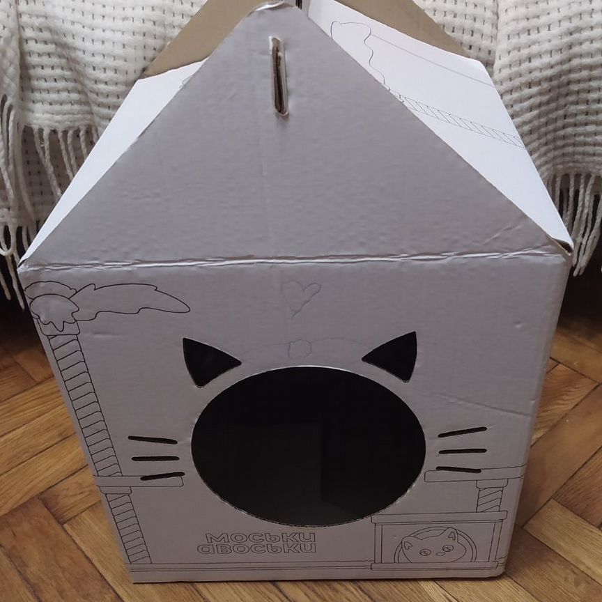 Домик для кошки из картона
