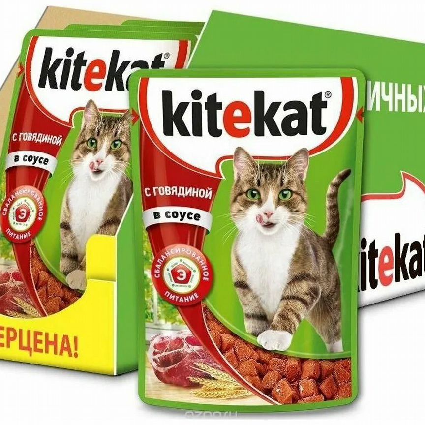 Корм для кошек kitekat влажный
