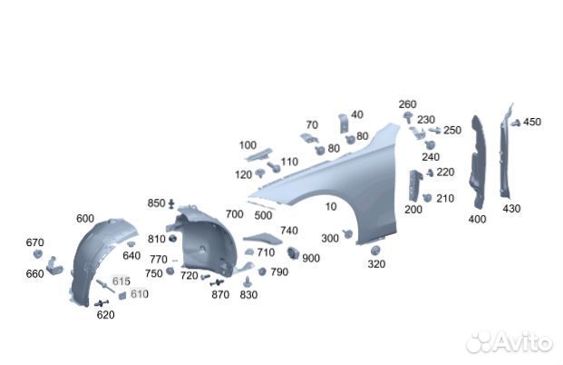 Mercedes-Benz S-класс W223 Крыло переднее купить в Москве с доставкой ...
