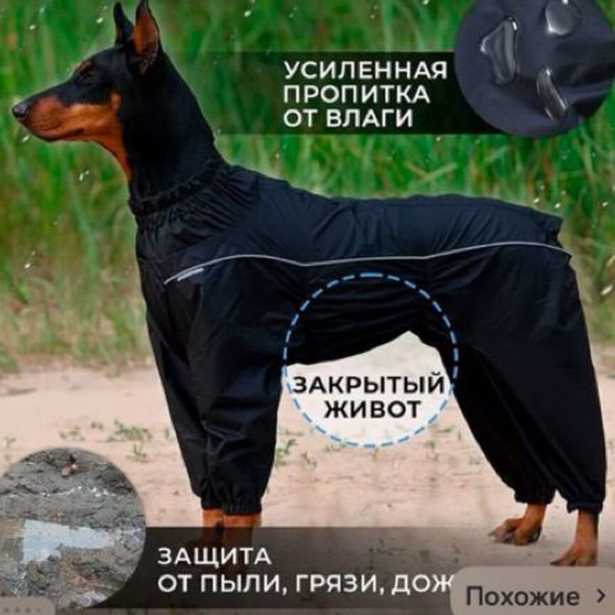 Комбинезон дождевик для собак