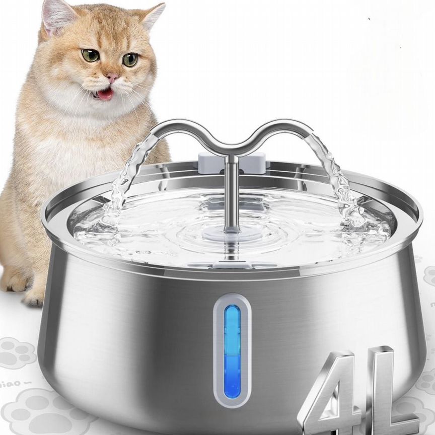 Фонтан поилка для кошек 4 литра с ультрафиолетом