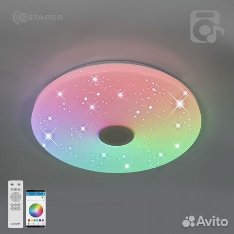 Люстра Потолочная Светодиодная с колонкой RGB 40w купить в Москве ...