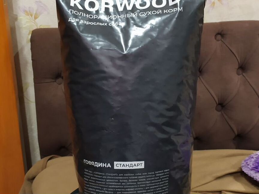 Корм Korwood, говядина стандарт, 15 кг