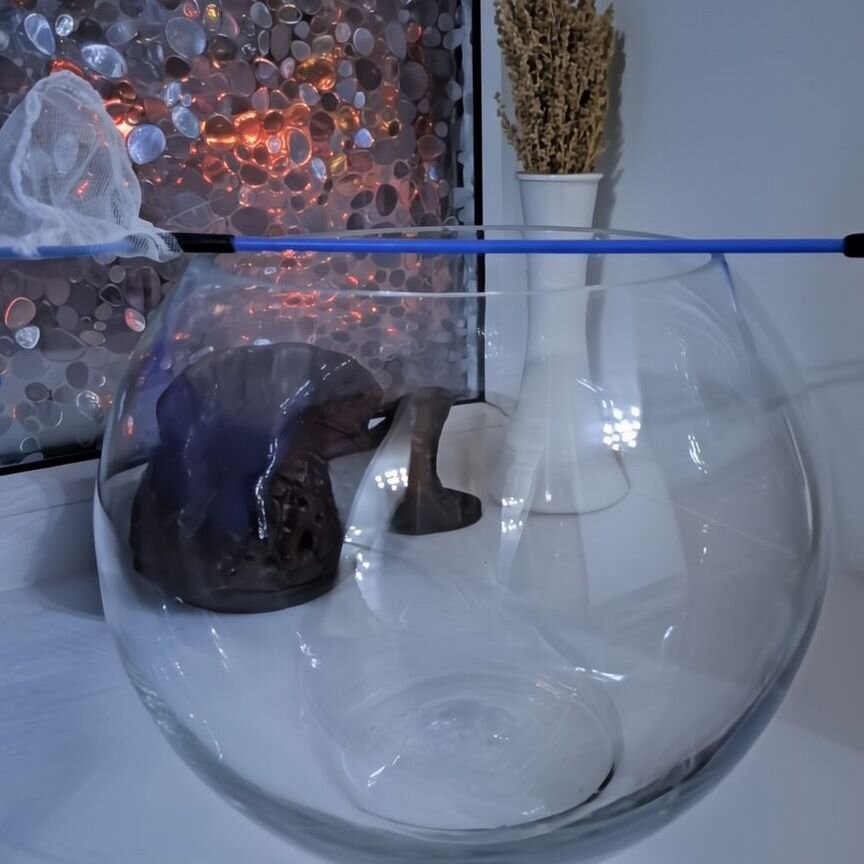 Аквариум круглый 8 литров  сачок