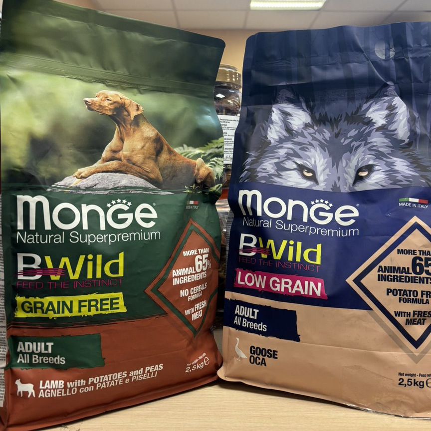 Monge BWild 2,5 кг для собак гусь и ягненок
