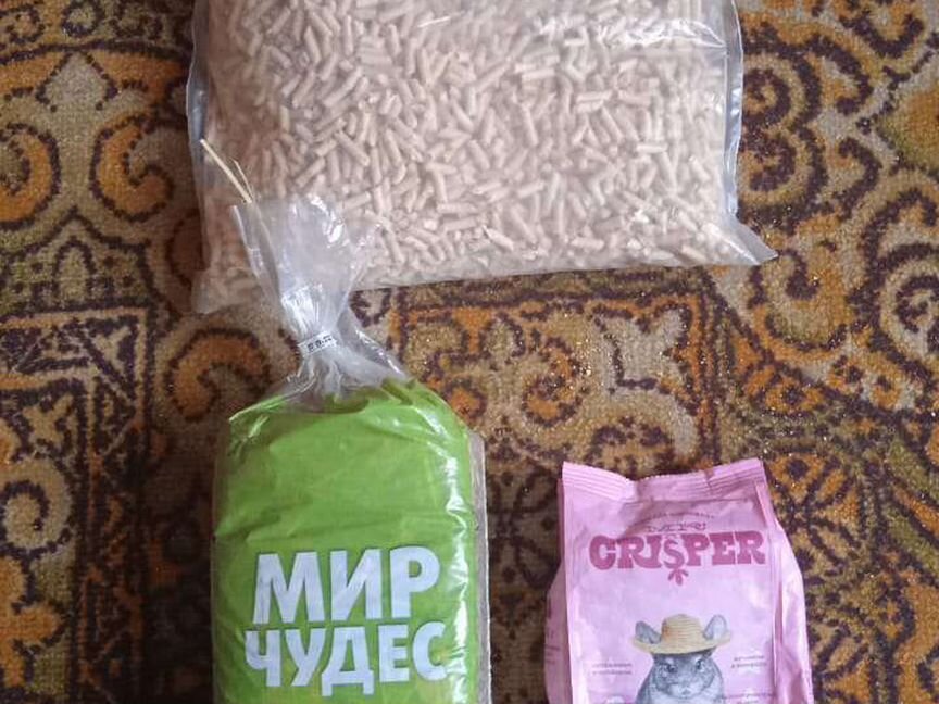 Для шиншилл корм Mr. Crisper, наполнитель, сено