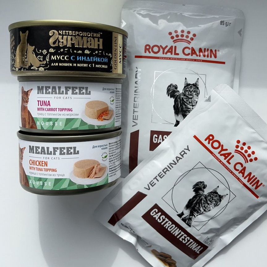 Мусс mealfeel,чг,паучи gastrointestinal для кошек