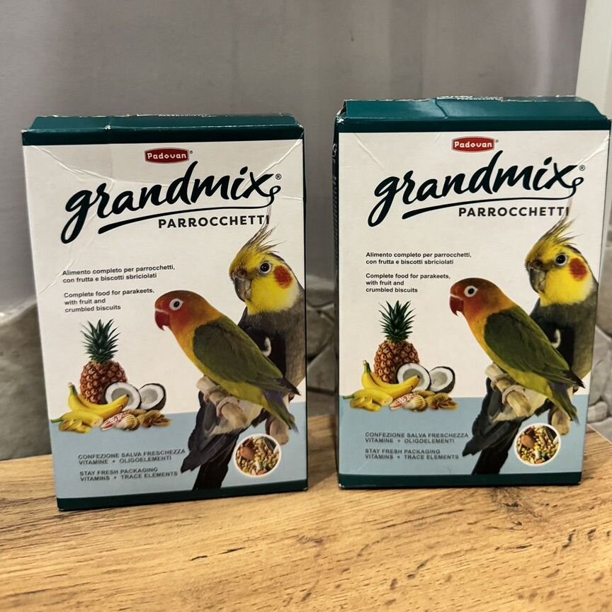 Корм для средних попугаев grandmix, цена за оба