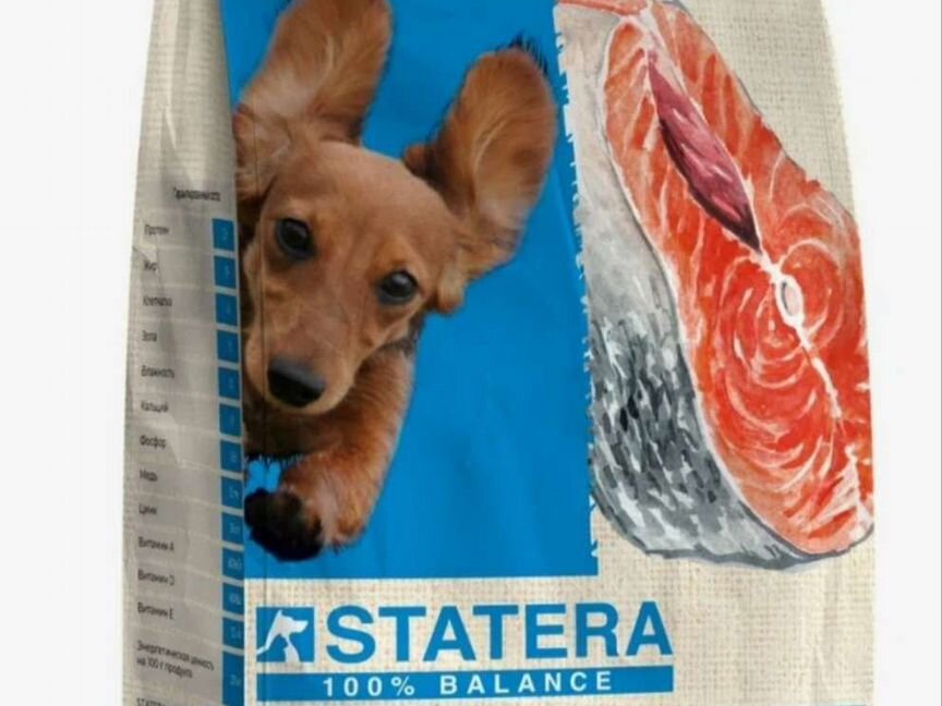 Statera Корм для взрослых собак с лососем 800 г