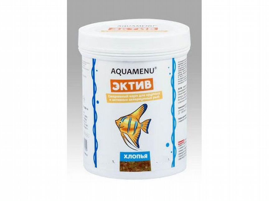 Корм ежедневный aquamenu Эктив 100 мл, хлопья для