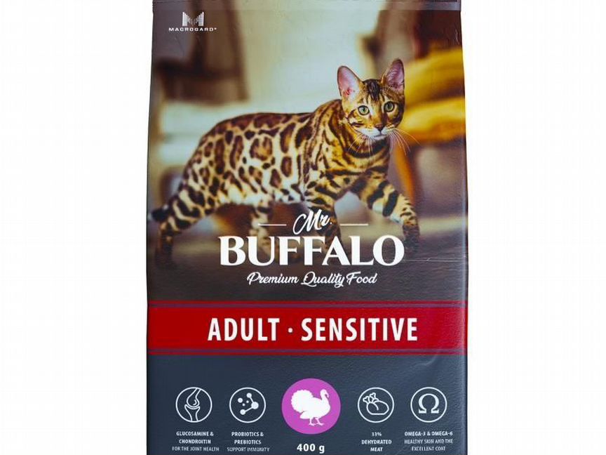 Mr.Buffalo сухой корм с индейкой для взрослых кото