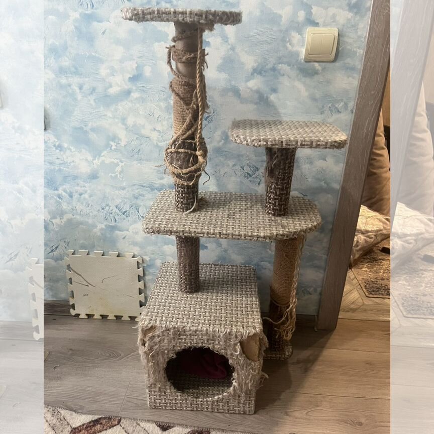 Когтеточка домик для кошки бу