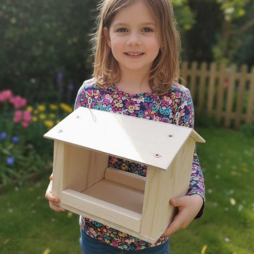 Кормушка из дерева для птиц