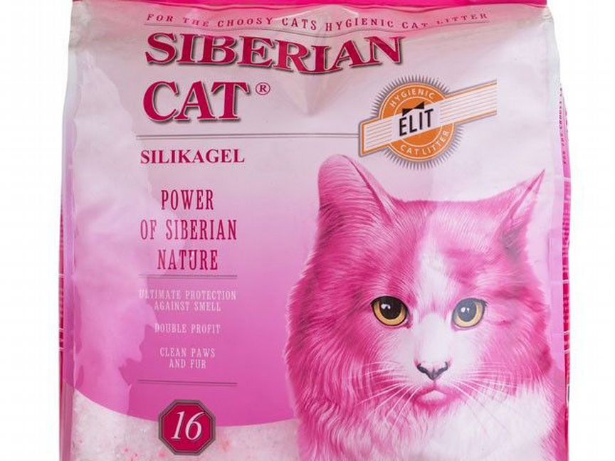 Сибирская кошка наполнитель 16л элита (силикагель)