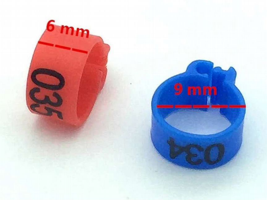 9мм Клипсы Метки для птиц