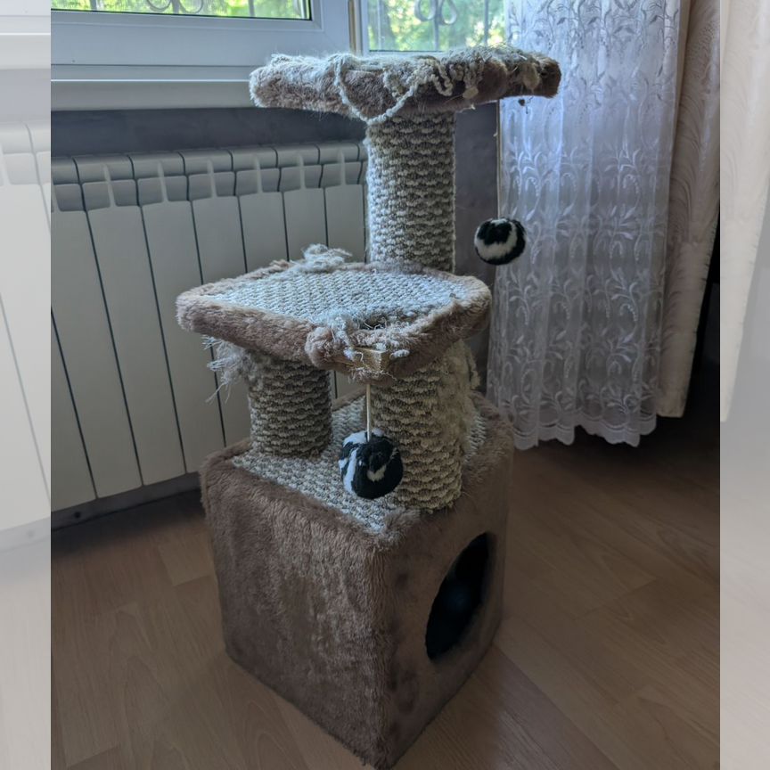 Когтеточка домик для кошки бу