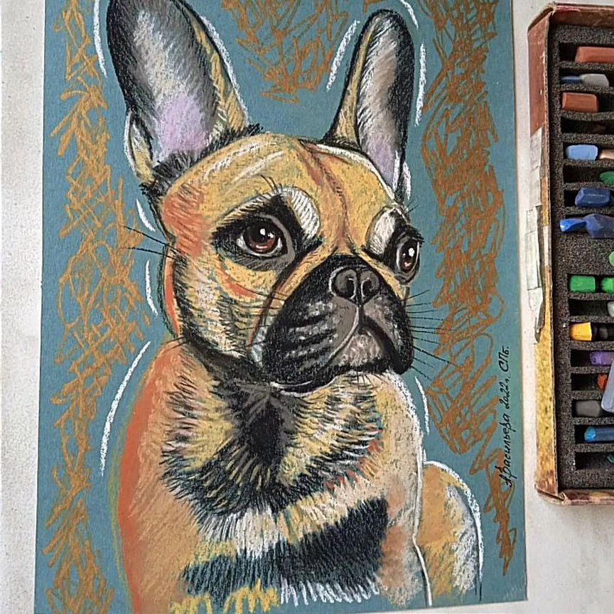 Картина а4. Французский бульдог