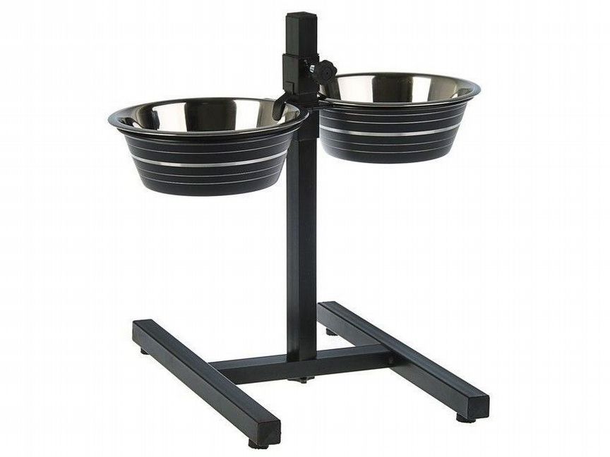 Миски на подст. - стойке Double Diner мет. черн. 2