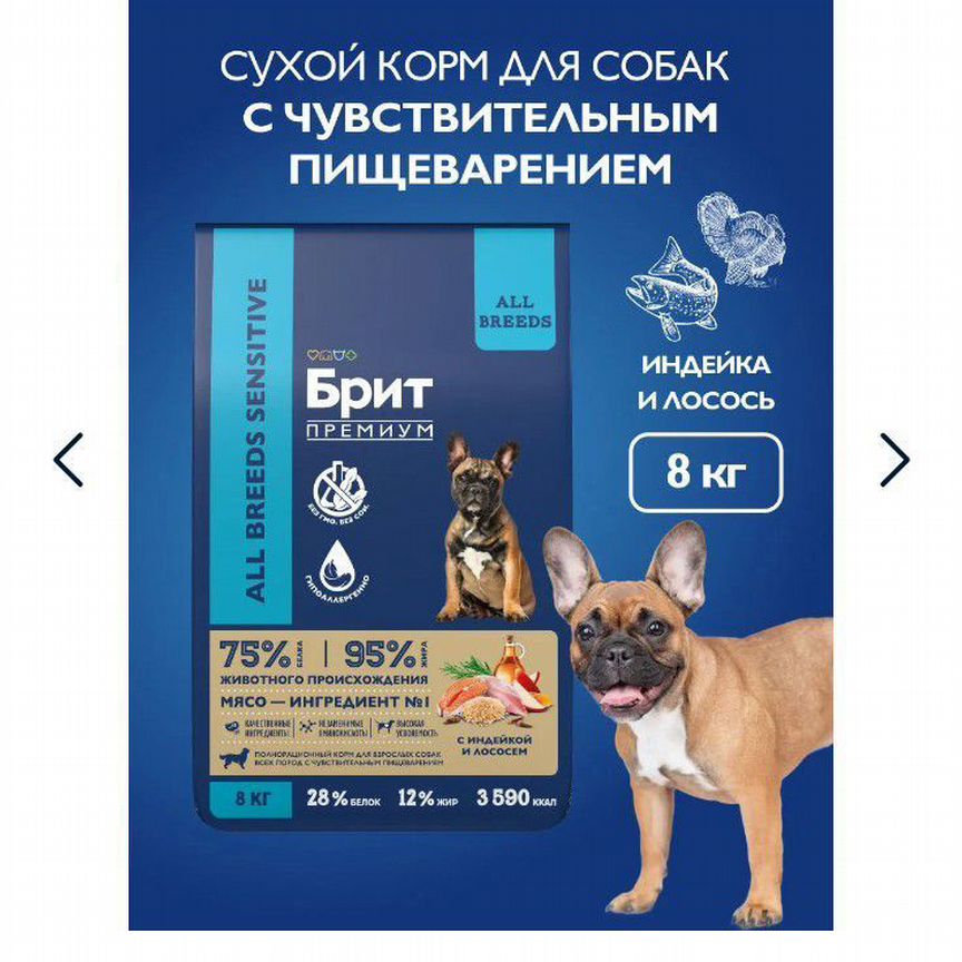 Корм для собак Брит 8кг