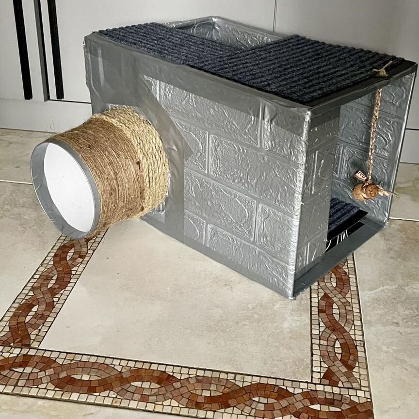 Крафтовый эко домик для котят и котиков