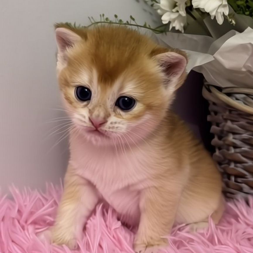 Шотландский прямоухий короткошёрстный котёнок