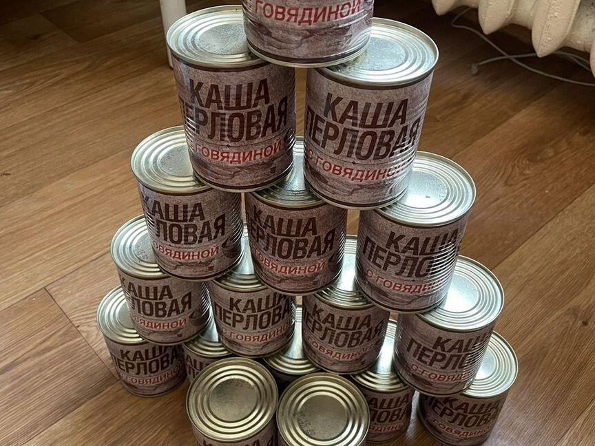 Каша перловая с говядиной и паштет