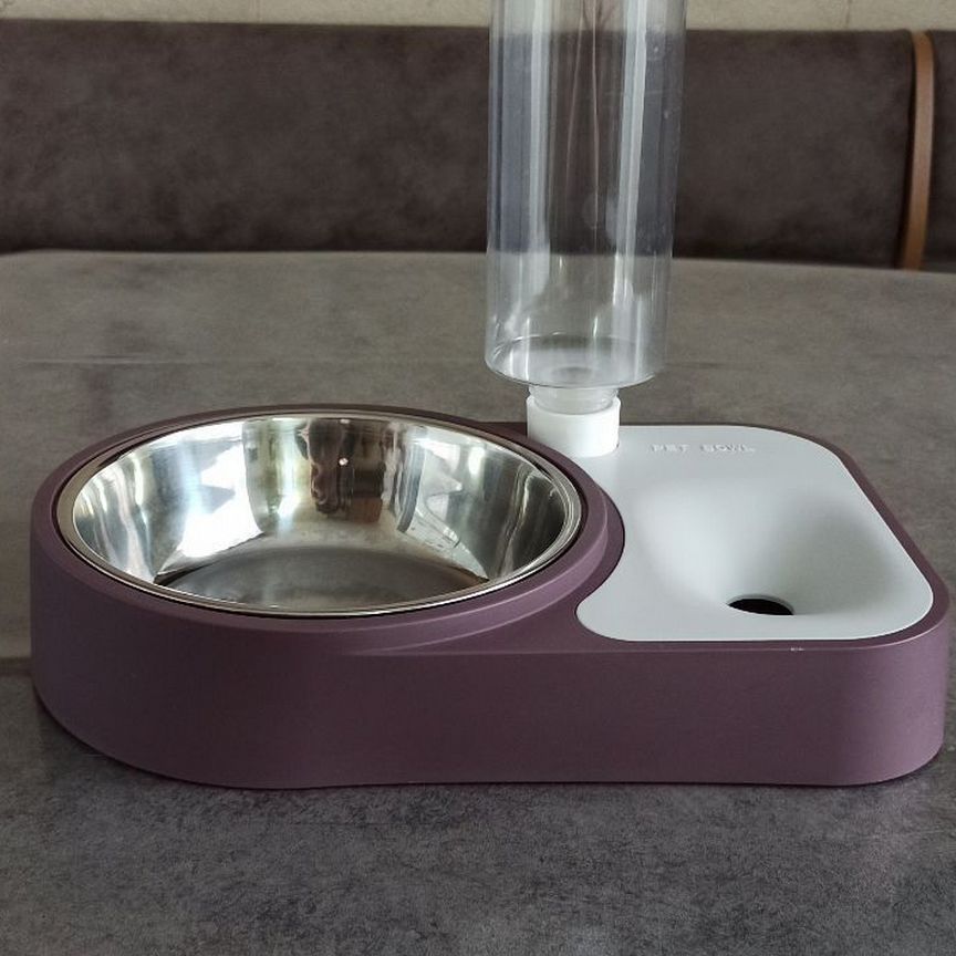 Автопоилка для кошек с кормушкой