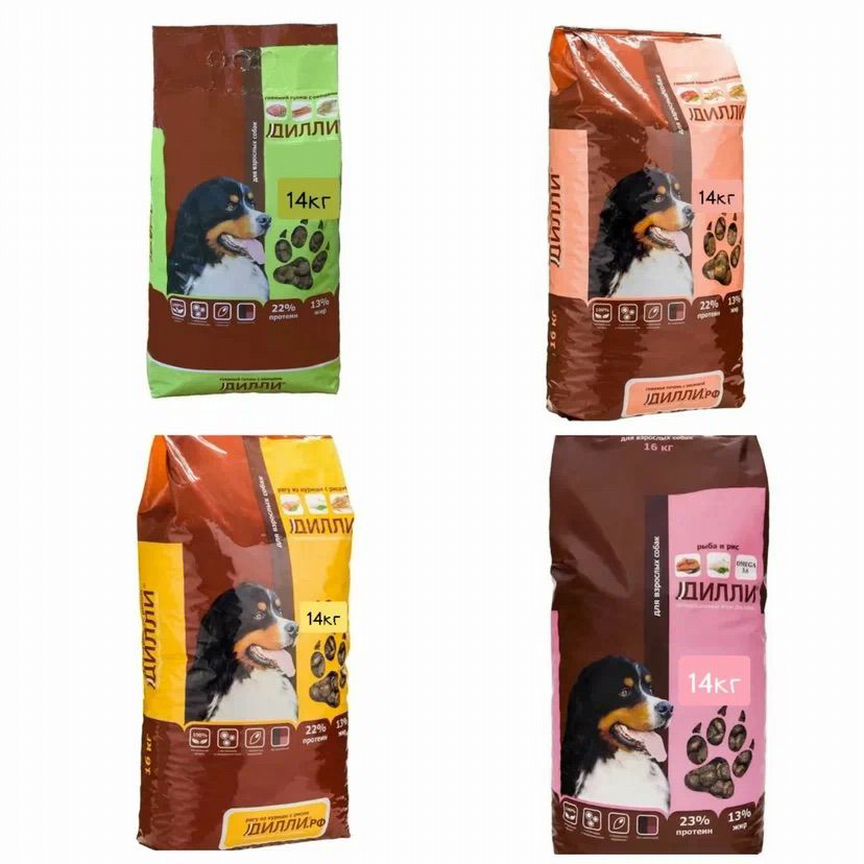 Корм для собак дилли 14 кг